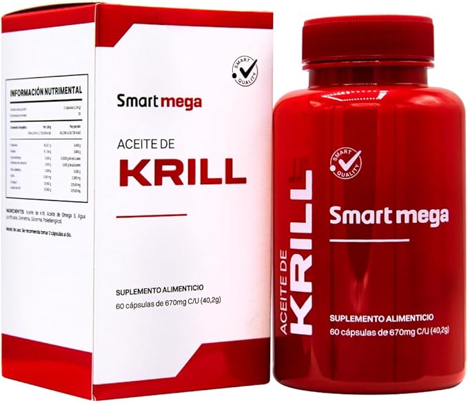 SMART MEGA Neo krill 60 Cápsulas + Aceite de Omega + Aceite de Krill ...